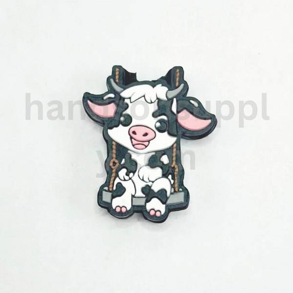 Cute Cow Girl Calf on Swing Design Silicone Focal Beads – Hands on Supply