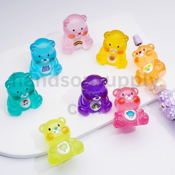 Cute Translucent Car Bear Design 36*32MM Pen Toppers & Jewelry Charms ...