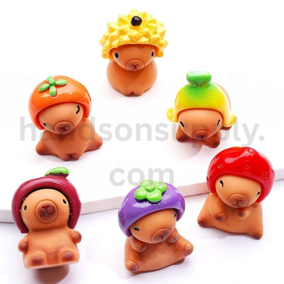 Cute Capybara with Fruit Hats Pen Toppers & Jewelry Charms Acrylic Bea ...