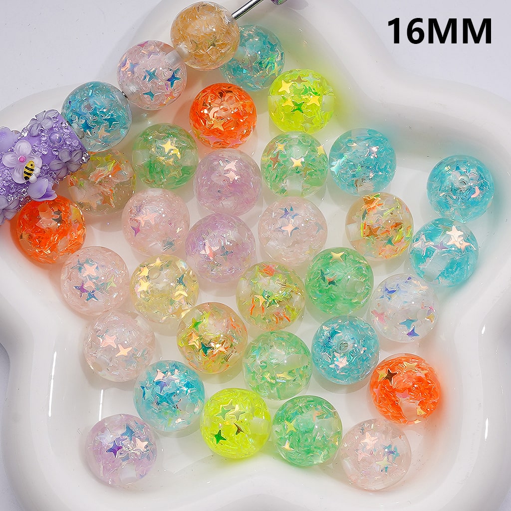 Multi-Color Translucent Mini Colorful Star Flakes Confetti Inside Roun ...