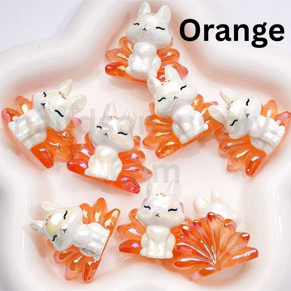 Cute Nine-Tailed Fox UV Coated Design Acrylic Beads 35*30MM – Hands on ...