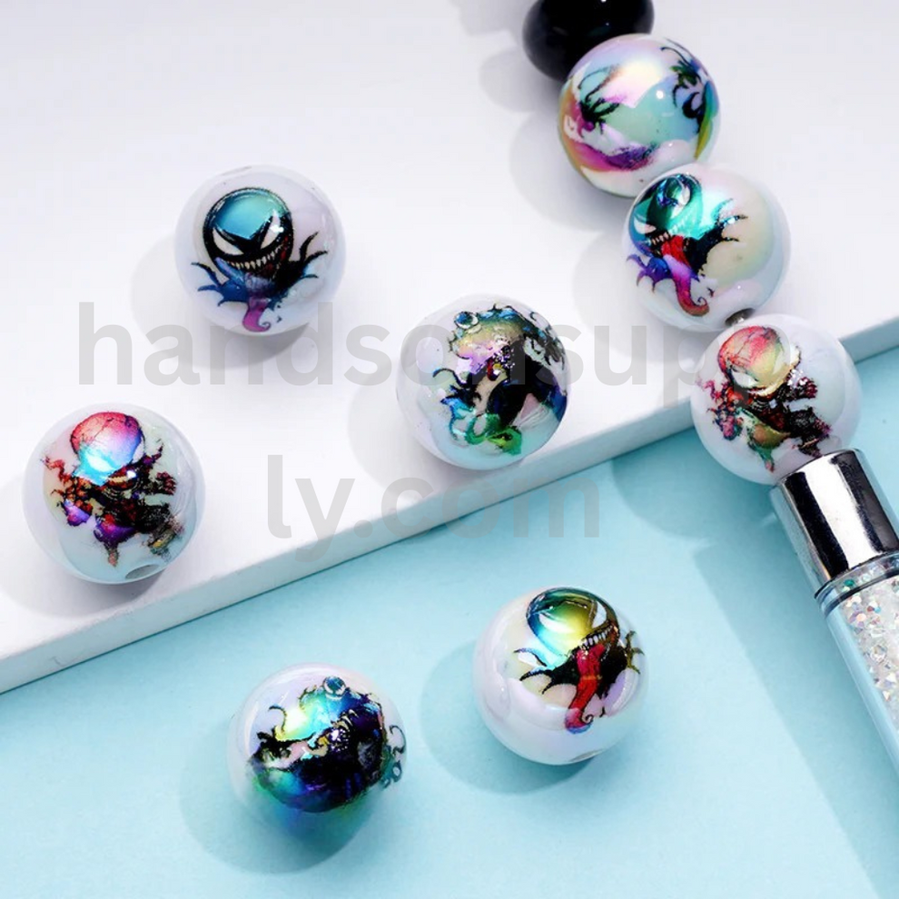 Superhero Theme UV Finish Red Character Spiderman Round 16MM Random Mi ...