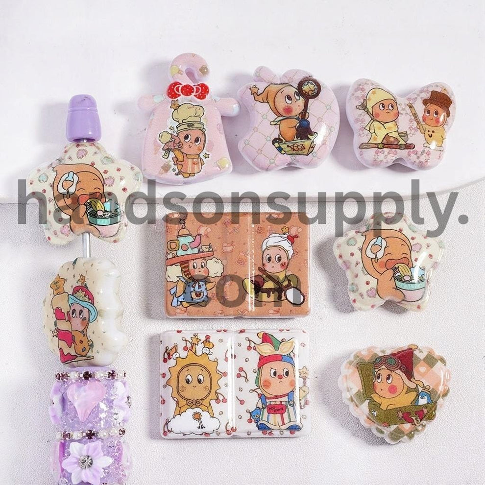 Cute Baby Star Character Different Designs & Shapes Acrylic Beads Rand ...