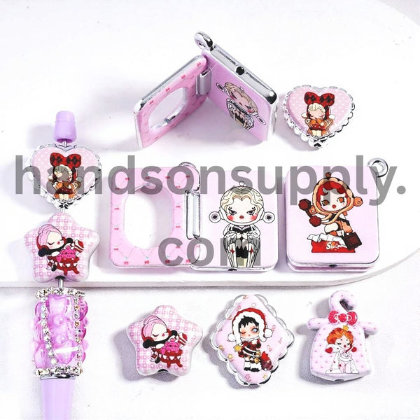 Cute Baby Girl Character in Different Design Print & Shapes, Acrylic B ...