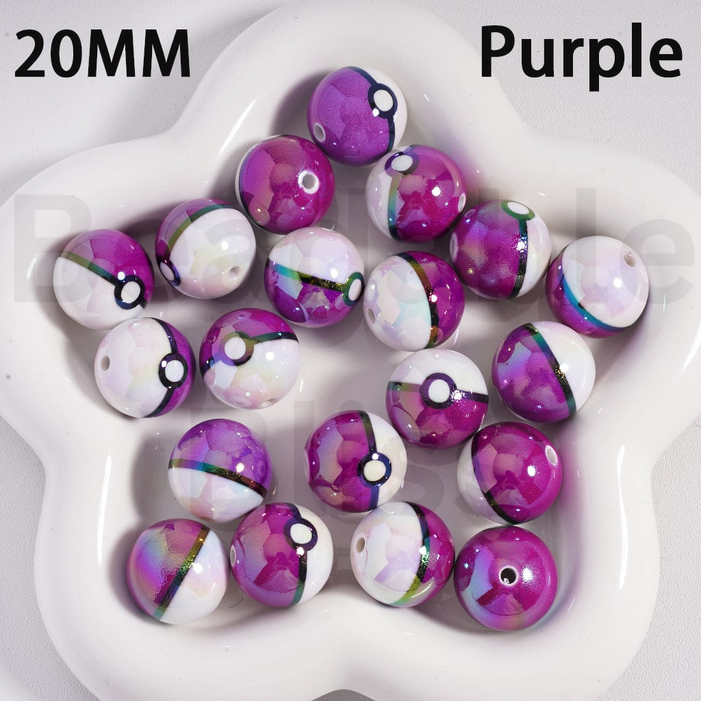 UV Coated Cute Poke Ball Pokemon Japanese Anime Solid Color Shiny Roun ...