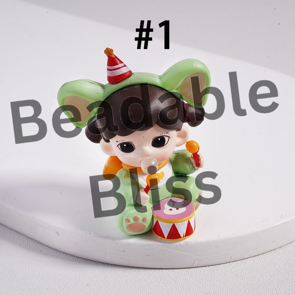 Acrylic Figures Cute Baby Girls Character Blow Bubble and Play the Dru ...