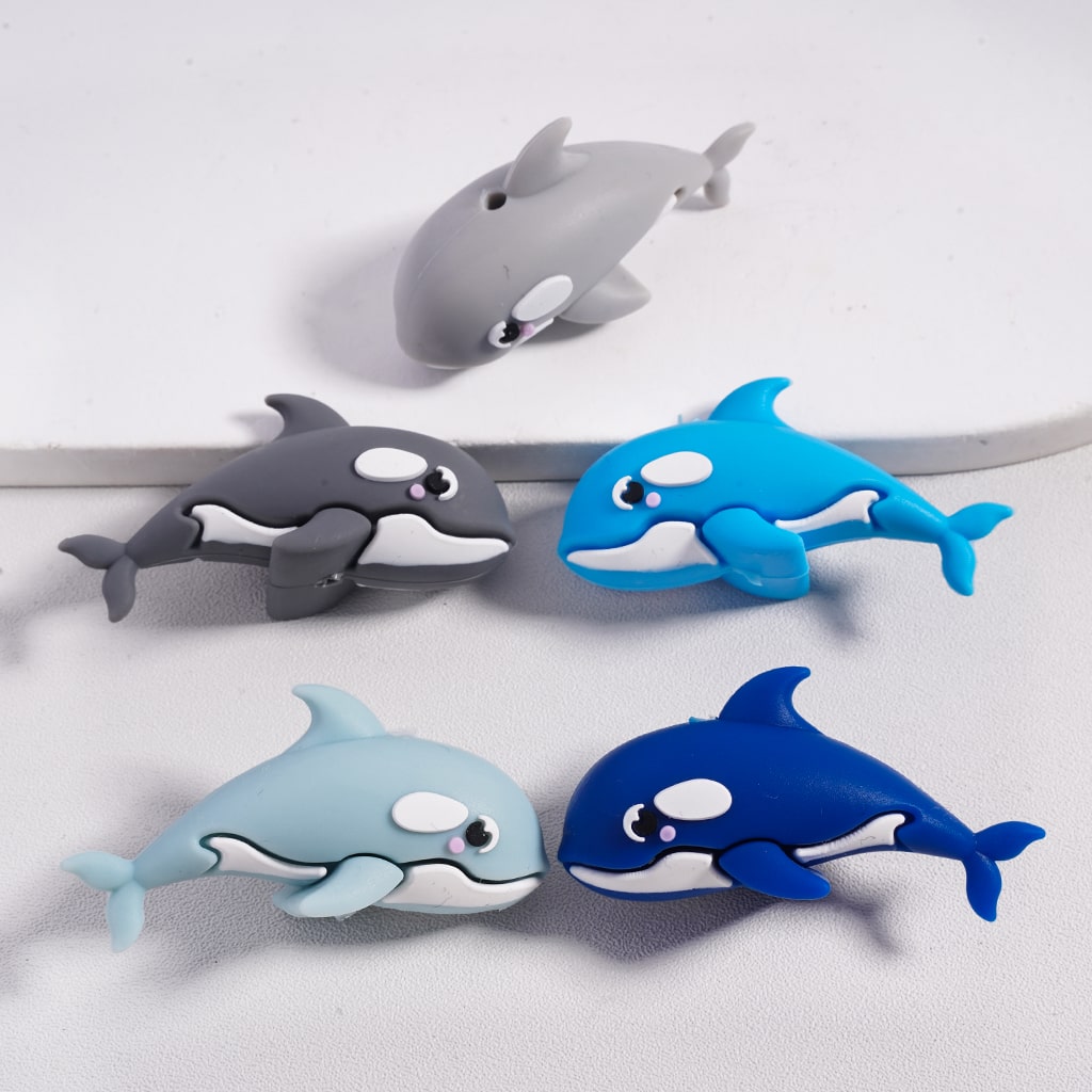 3D Multi-Color Cute Dolphins Silicone Focal Beads – Hands on Supply