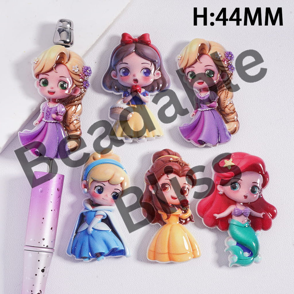 Acrylic Beads Concavo-Convex Beautiful Princess Series, Height 44MM, R ...