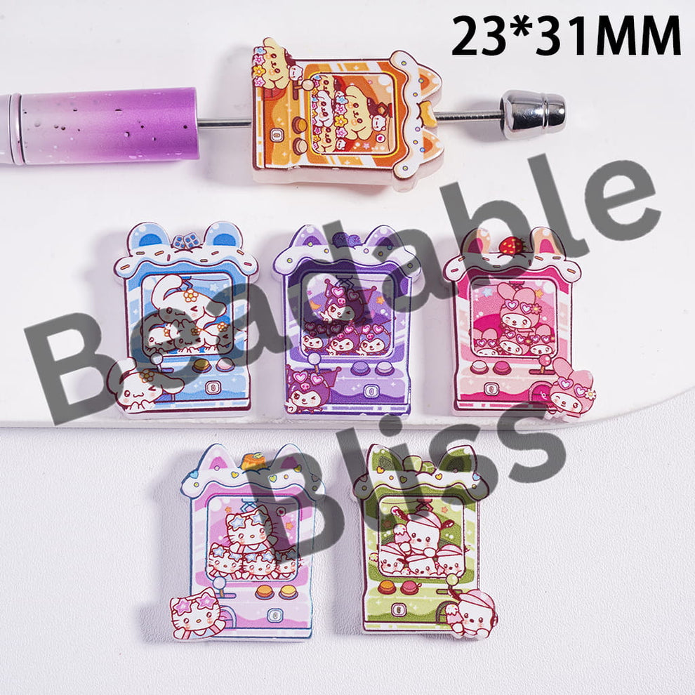 Acrylic Beads Adorable Character Series, Claw Doll Machine Shape, 23*3 ...