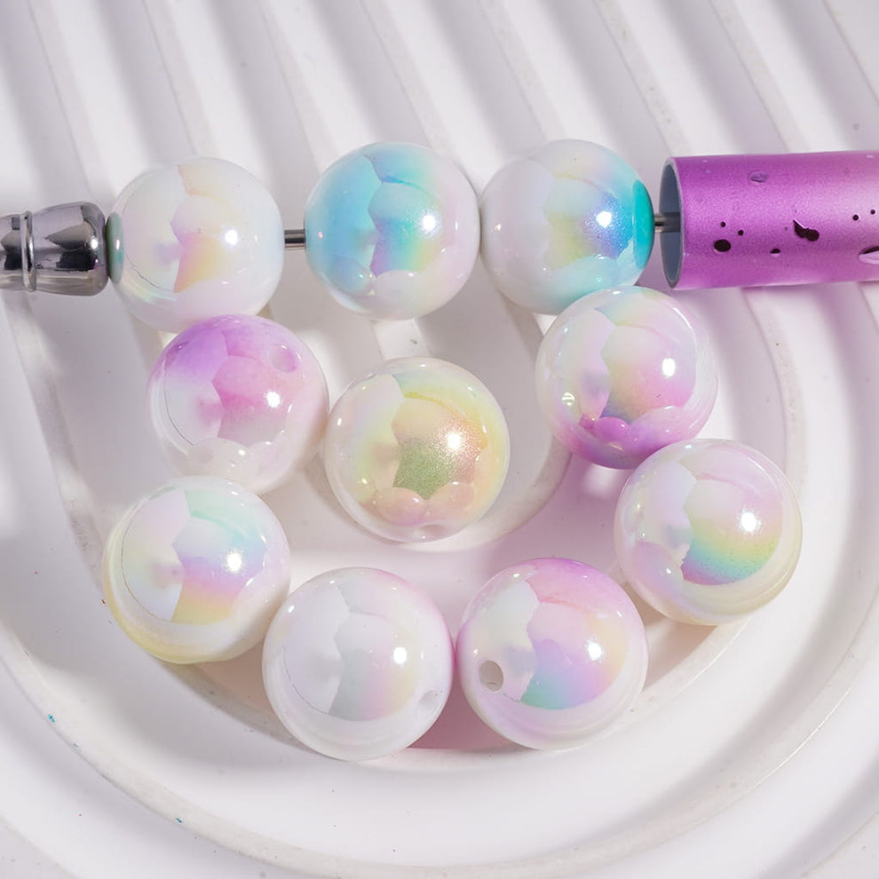 Acrylic Beads for Bracelets UV Coating Round in Various Colors, 16MM ...