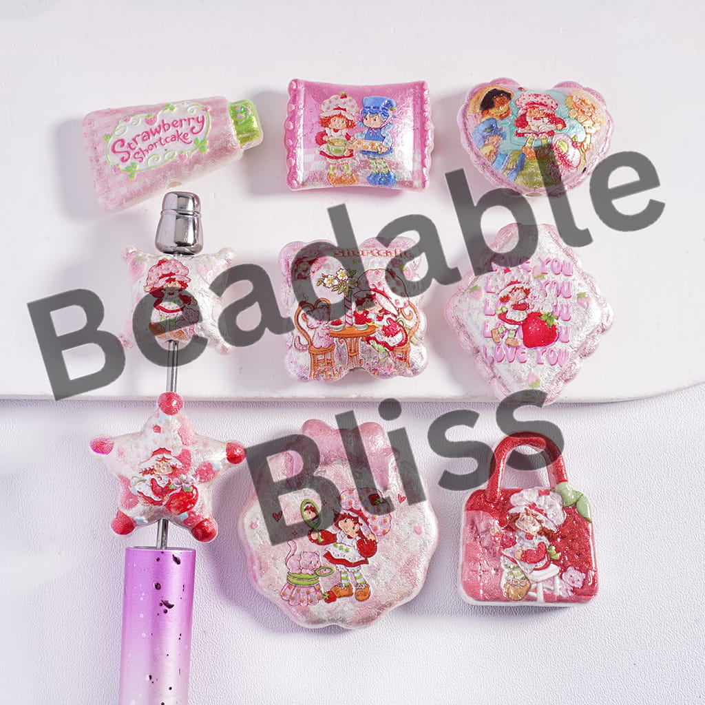 Acrylic Beads Concavo-Convex Berry Girl Series in Various Shapes, Rand ...