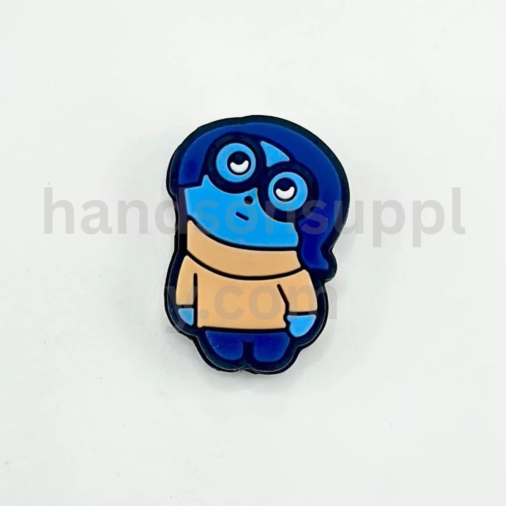 Blue Sadness Character with Glasses Design Silicone Focal Beads – Hands ...