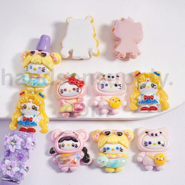 UV Coated with Hello Kitty Sailor Moon Characters Designs, Acrylic Bea ...