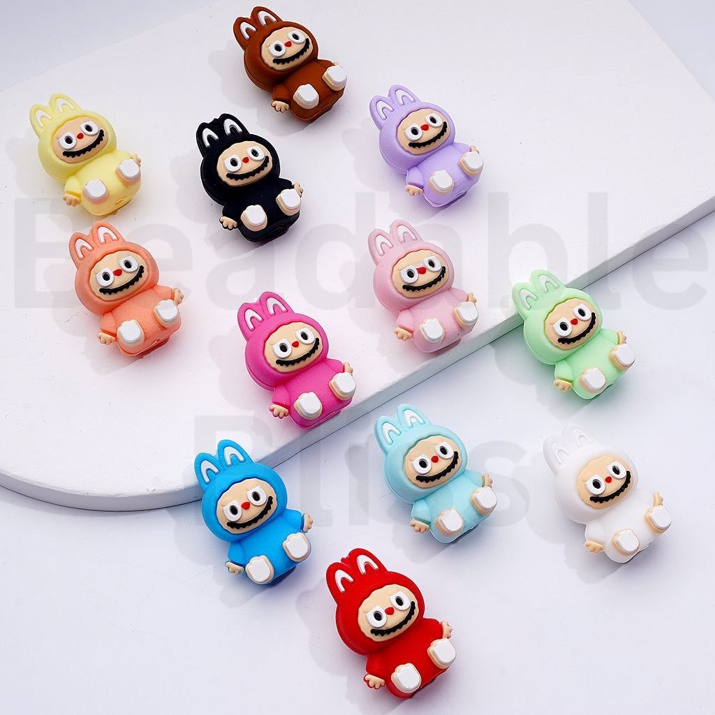 Multi-color Cute Labub Po Mar Silicone Focal Beads, Random Mix – Hands ...